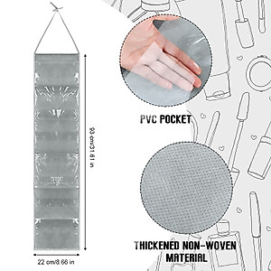 Shappy Headband Holder,Hanging Headband Storage Organizer Women, headphone organizer classroom Hair Accessory Holder with PVC Clear Pockets(8.7 inches,Gray)