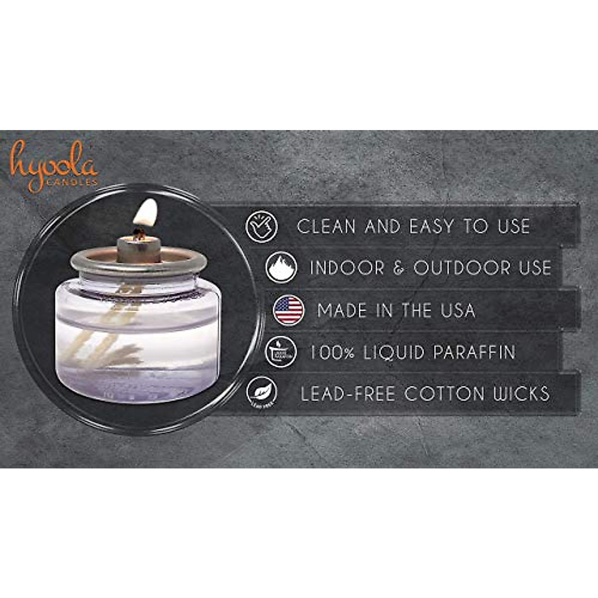 Hyoola Oil Candles - 8 Hour Liquid Candles - Disposable Liquid Paraffin Tea Lights - 12 Pack - for Restaurant Tables and Emergency Candles