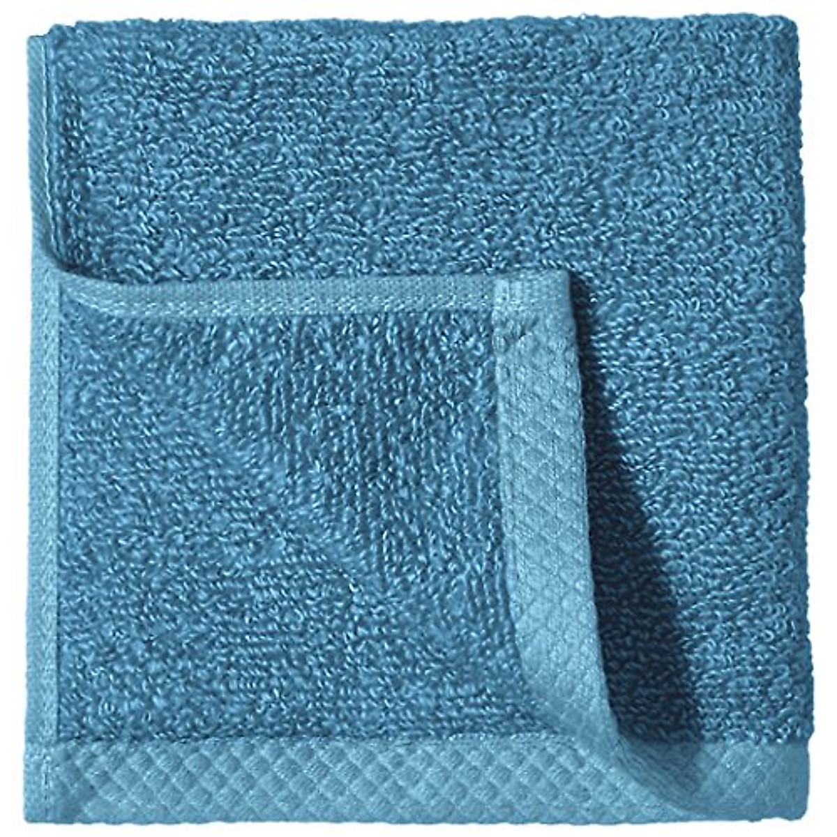 Amazon Basics Cotton Washcloths, Quick-Dry, 12" x 12", 12-Pack, Lake Blue