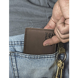 Timberland PRO Men's Leather RFID Wallet with Removable Flip Pocket Card Carrier, Dark Brown/Pullman, One Size