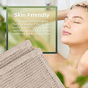 Bean Products Hemp Washcloth - Loose Weave Design for Effective Cleaning - Open Knit Exfoliating Wash Cloth - Fast Drying, Anti-Fungal, Eco-Friendly Hemp & Organic Cotton - 10” x 12”, 1 Pack