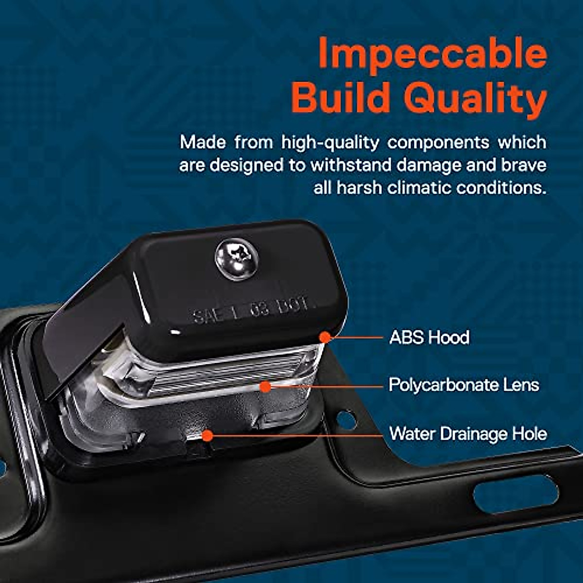 TRUE MODS LED License Plate Light for Trailer [Bracket Mount] [DOT FMVSS 108] [SAE L] [Black-Finish] [Waterproof] [12V DC] License Tag Lights for UTV ATV Trailer Truck RV Boat