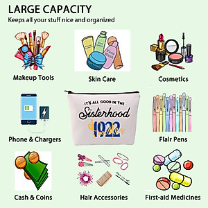 FOTAP Sorority Gifts Sigma Gamma Rho Sorority Makeup Bag SGR Gift Sorority Zipper Pouch Greek Sorority Cosmetic Bag (SISTERHOOD 192/2)