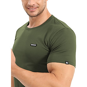 BROKIG Mens TDry Bold Gym Workout T-Shirt,Casual-Fit Training Bodybuilding Short Sleeve Shirts Men(X-Large,Army Green)