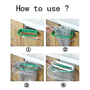 VinBee 5 PCS Portable Trash Bag Holder Hanging Trash Garbage Bag Holder Hanging Kitchen Cupboard Door Back Style Stand Trash Garbage Bags Storage Rack for Kitchen Cupboard