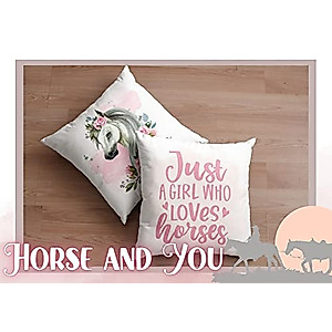 InnoBeta Horse Gifts for Girls 4 Pack Pillow Covers, Printed Decorative Pillow Case for 18"x18" Pillow