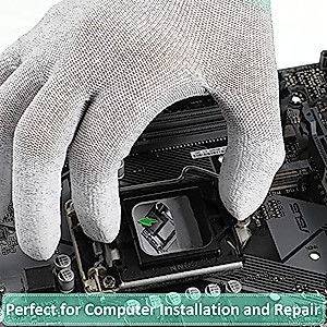 4 Pairs ESD Anti Static Gloves, PC Gloves with High Resistance Carbon Fiber Anti-static Gloves for PC Building Computer Electronics Installation and Repair (Medium)