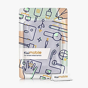 kwmobile Case Compatible with Amazon Kindle Paperwhite - Nylon Protective e-Reader Cover Folio Book Style Case - Lavender