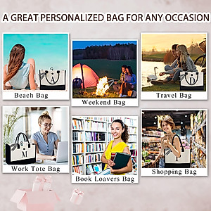 BeeGreen The Tote Bag for Woman Thanksgiving Gifts for Her Mom Teacher Embroidery Monogram Unique Gift Bag for Friends Birthday Thank You Gift Baskets D