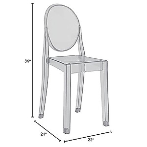 Modway Casper Modern Acrylic Stacking Four Dining Armchairs in Clear