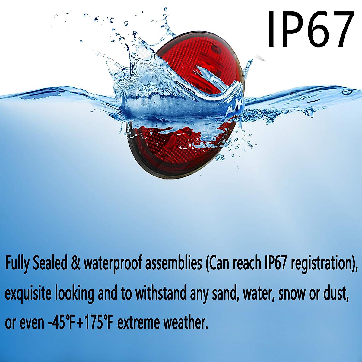 KEING Dually Bed Fender Side Marker LED Lights For Ford 1999-2020 F250 F350 F450 F550 (2PCS Red + 2PCS Amber)