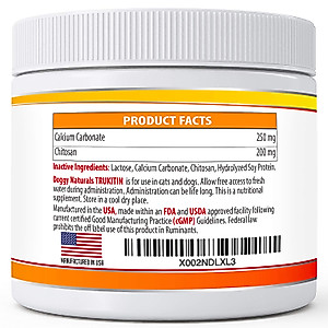 Trukitin Chitosin Based Phosphate Binder for Cats & Dogs – All Natural Human Grade Ingredients for Renal Support Supplement with Calcium Carbonate Oral Powder (Made in U.S.A)