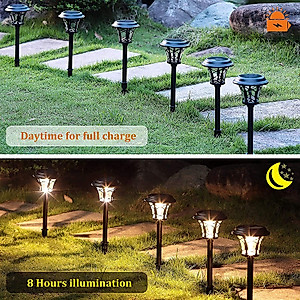 YLHDRILY 6 Pack Solar Path Lights High Lumen Super Bright SMD LED Solar Outdoor Stainless Steel & Glass Waterproof Landscape Lights for Pathway,Garden,Yard, Patio, Walkway,Driveway,
