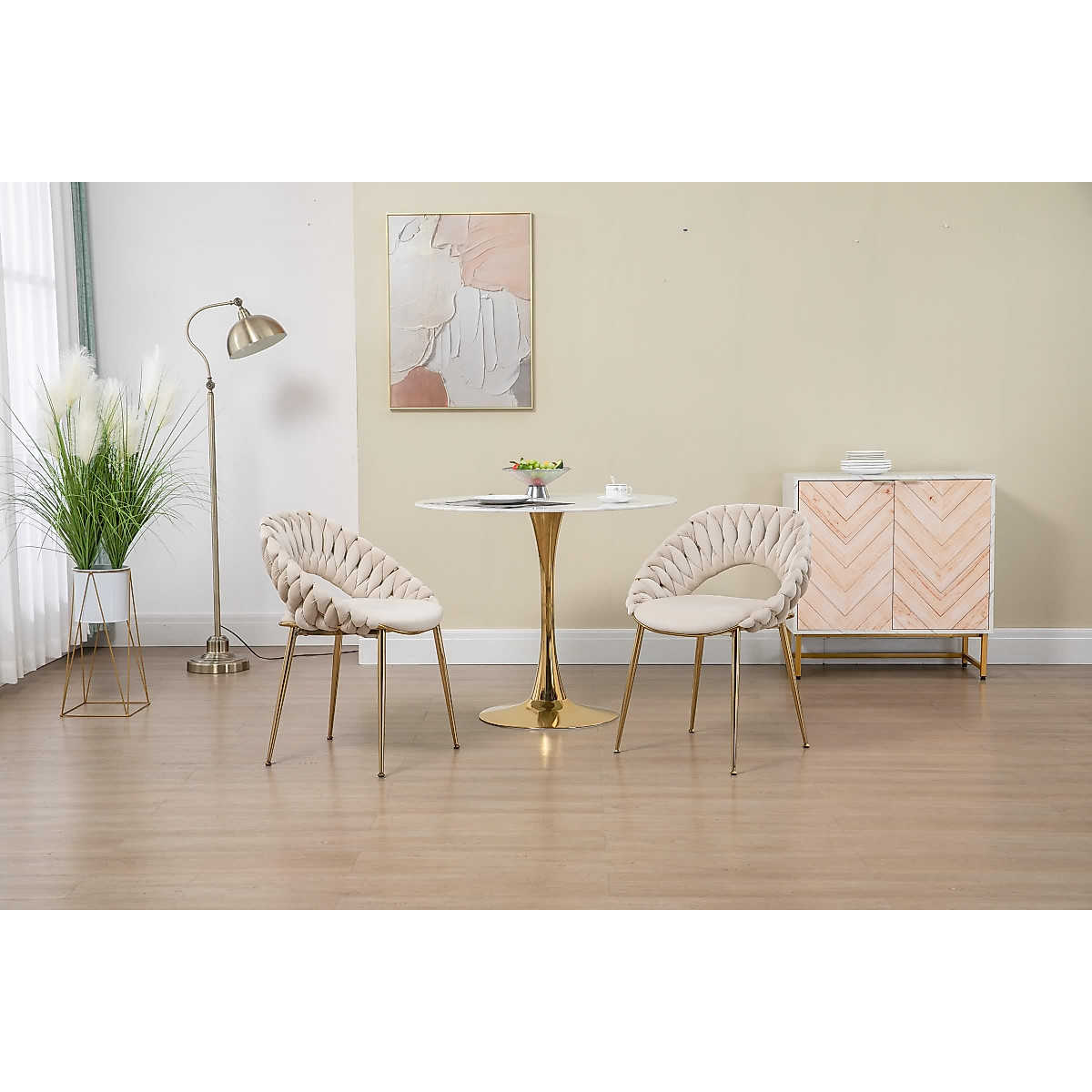 Adjustable Chair, Accent Chairs for Living Room Armless Polyester Ivory Comfy Modern Home Furniture 22.44" Lx20.87 Wx29.92 H