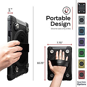 Magnetic Case for iPad 7/8/9 Gen - CTA Hard Kickstand Case with Magnetic Mounting Plates and Carry On Strap for iPad 7/8/9th Generation - Green