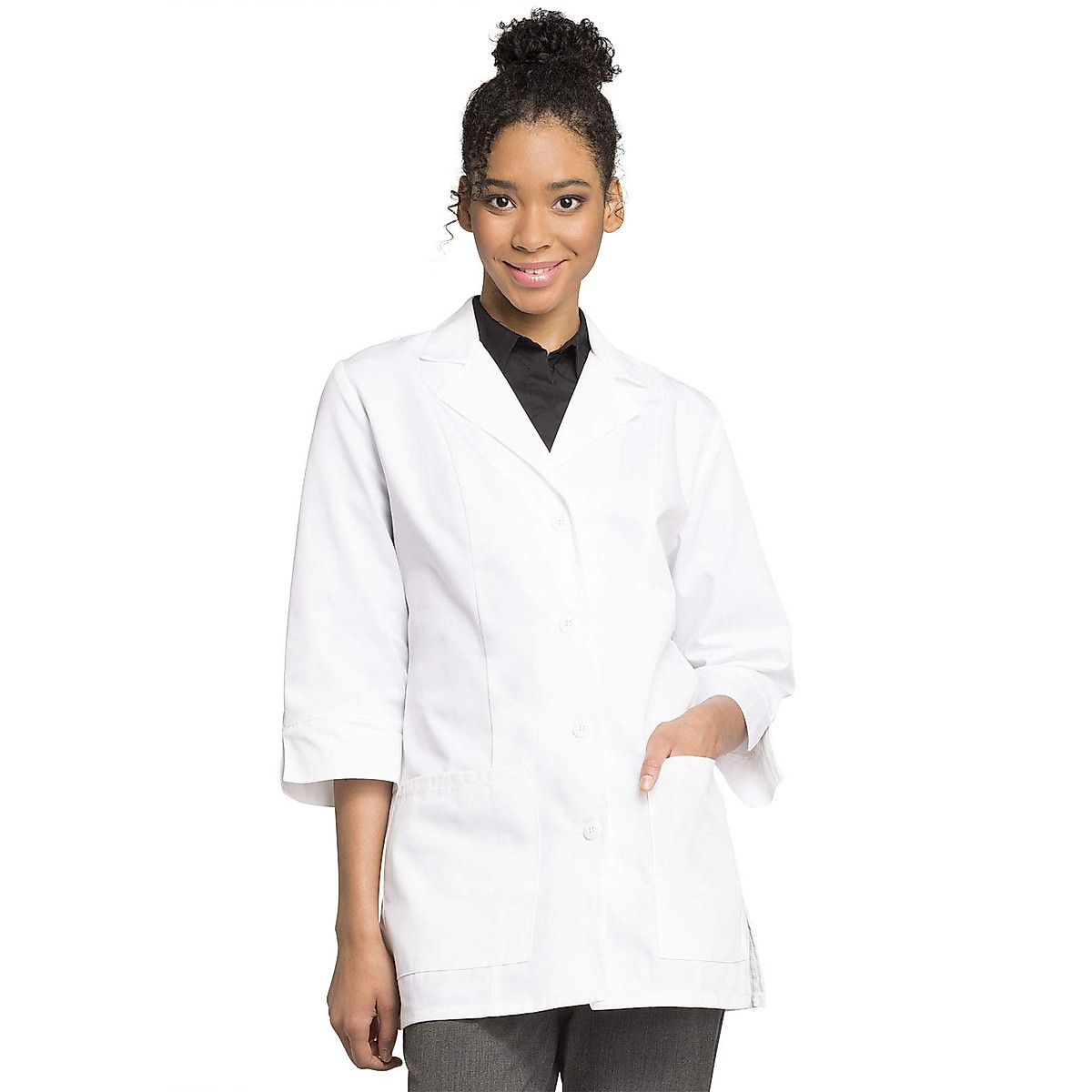 Cherokee Women's Scrubs 30" 3/4 Sleeve Lab Coat, White, Large