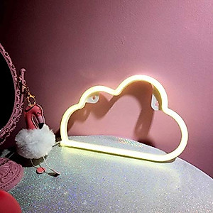 QiaoFei Neon Light,LED Cloud Sign Shaped Decor Light,Wall Decor for Chistmas,Birthday Party,Kids Room, Living Room, Wedding Party Decor (Warm White)