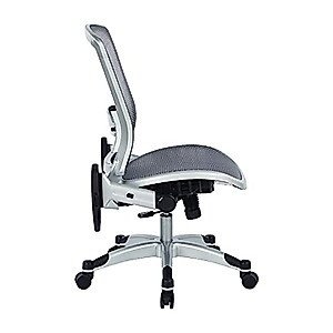 Space Seating 317 Series Executive Light Air Grid Office Chair with Breathable Mesh Back, Lumbar Support, 2-to-1 Synchro Tilt Control and Adjustable Tension, Platinum Finish