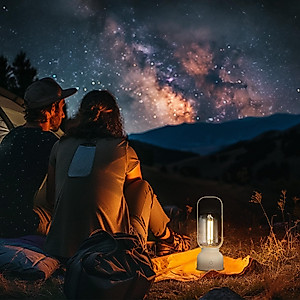 ArtiN-X Retro Cordless Lantern Table Lamp, 40 Hours Long Lasting Dimming Night Light, Small Rechargeable Battery Operated Light for Cruise Nightstand Travel Camping Nightstand, Decoration, Gift- White