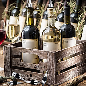 24 Pieces Classic Bottle Stopper Zinc Alloy Wine Bottle Stopper Kits Rubber Wine Stoppers Kits Ring Wine Topper Reusable Wine Corks Bottle Stopper Inserts Set for Wedding Party Bar Turning DIY Craft