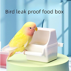 BRYHZKCM Small Bird Slot Feeder No Mess Cage Hanging Feeder Cup Plastic Food & Water Dispenser Bowl，(2 Pieces)