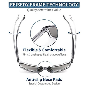 FEISEDY Classic Polarized Square Sunglasses Men Women UV Protection Sun Glasses Cycling Driving Sports Glasses B2234