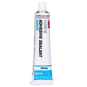 3M Marine Adhesive Sealant 5200, White, Flexible Bonds, Long Work-Time, 1 oz Tube