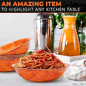 6Pcs Wooden Salad Bowl Set - Decorative Bowls for Kitchen Large Serving Bowls for Entertaining Small Snack Bowls Set Soup - 8 Inch Fruit Bowl for Kitchen Counter Salad Bowls for Lunch Serving Bowl Set