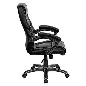Flash Furniture Greer High Back Black LeatherSoft Executive Swivel Ergonomic Office Chair with Arms