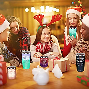 Ficsowy BFF Birthday Gifts for Women Wine Tumbler,Funny Thanksgiving & Gifts of Friendship for friend,Sister,Her,Coworker,Wedding,Insulated Double Wall Cup with Sayings(12oz,Gradient Red)