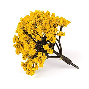 BESPORTBLE 20pcs Model Trees Fake Plastic Train Trees Railroad Scenery Architecture Trees for DIY Micro Landscape Bonsai 3CM-8CM (Orange)