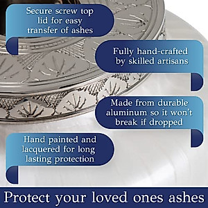 FOVERE – Decorative Urns for Ashes Adult Male and Female – Large White Ash Urn to Display at Home – 100% Handcrafted Cremation Urn for Human Ashes