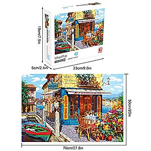 Puzzles for Adults 1000 Pieces, Jigsaw Puzzles Pier Tavern Pub Pattern Large Puzzle Family Game for Kids Adults DIY Intellective Educational Toy Home Decor, Every Piece is Unique