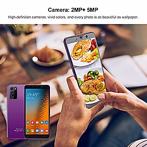 FOLOSAFENAR Smartphone,5.72 inch HD Full Screen Cellphone,face Recognition and Fingerprint Unlock Smartphone,Dual Card Dual Standby,512MB+4GB()