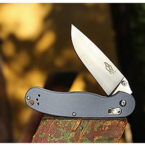 Firebird GANZO Folding Pocket Knife FB727S-GY 440C Stainless Steel Blade G10 Anti-Slip Handle with Clip Hunting Fishing Camping Gear Outdoor Folder EDC Pocket Knife (Gray)