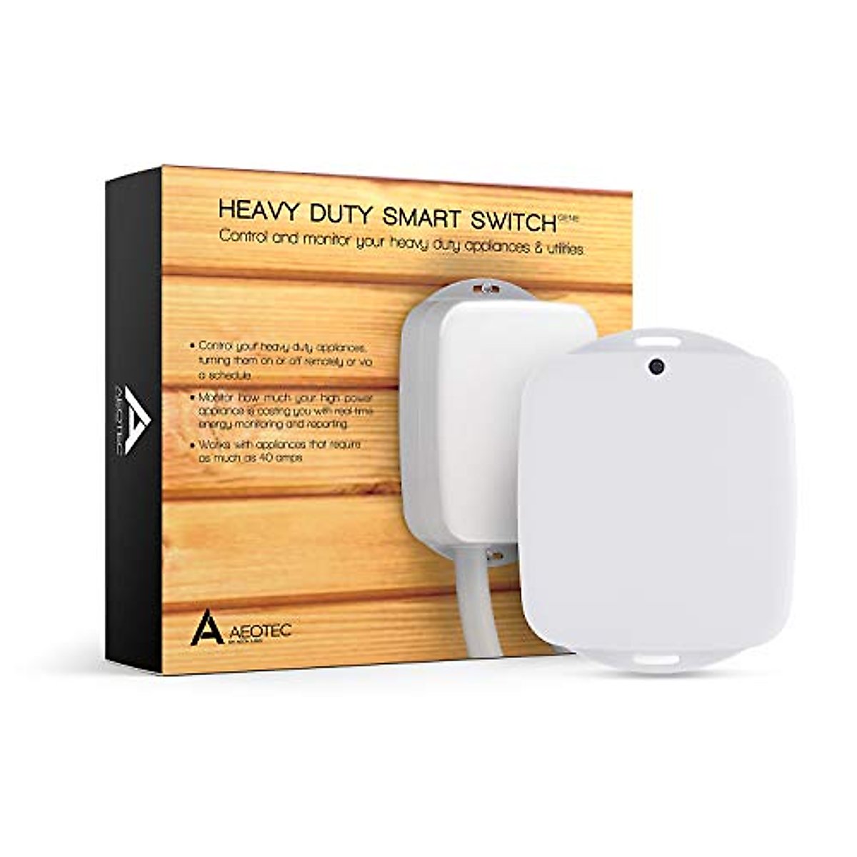 Aeotec Heavy Duty Smart Switch, Z-Wave Plus Home Security ON/OFF controller, 40 amps record electricity consumption