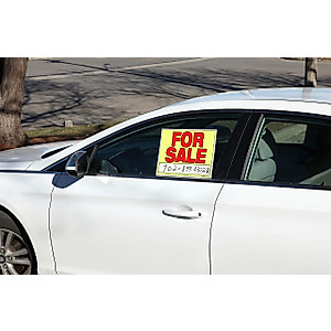 Sunburst Systems For Sale Sign for Cars, Trucks, Garage Sales, Business Sales 11H x 14W, Red-Yellow-Black