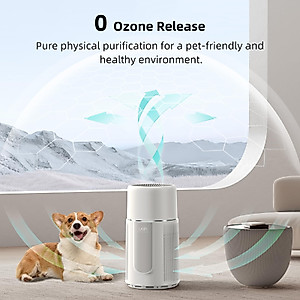 uahpet Air Purifiers for Pets, Pets Air Purifier for Home Large Room Bedroom up to 1900ft², Dogs Cats Air Purifiers with HEPA Filter, Air Quality Indicator for Pets Hair, Odor, Dust
