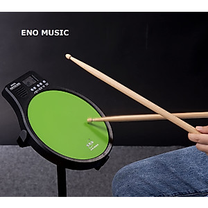 Eno Music Rubber Beginner Drum Practice Pad with Audible Metronome 2 in 1 Percussionists Rhythm Training Tool