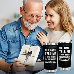 Leebbsin Gifts for Grandpa, Funny 20oz Tumbler with Lid, Grandpa Gift from Granddaughter, Grandson, Best Grandfather Birthday Gift for Grandfather, New Grandfather