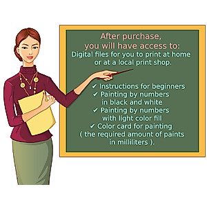 Paint by Numbers for Adults Kids, Cute Sloth Printable Easy Animals Painting by Numbers to Print for Beginners, Home Wall Decor DIY, Activity at Home, Materials are NOT Included!