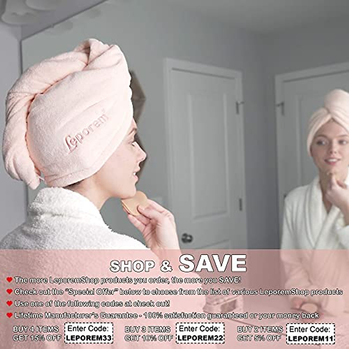 Scalp Massager - Shampoo Brush with Extra Long Soft Silicone Bristles for Dry & Wet Hair, Dandruff Reducing Head Scrubber with 3 Pack of Quick Dry Hair Towel Wrap