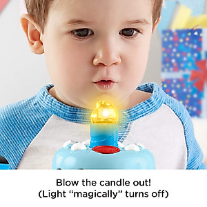 Thomas & Friends Fisher-Price Birthday Wish Thomas, Musical Push-Along Toy Train Engine with Light-up Birthday Cake for Toddlers and preschoolers Ages 12 Months & Older