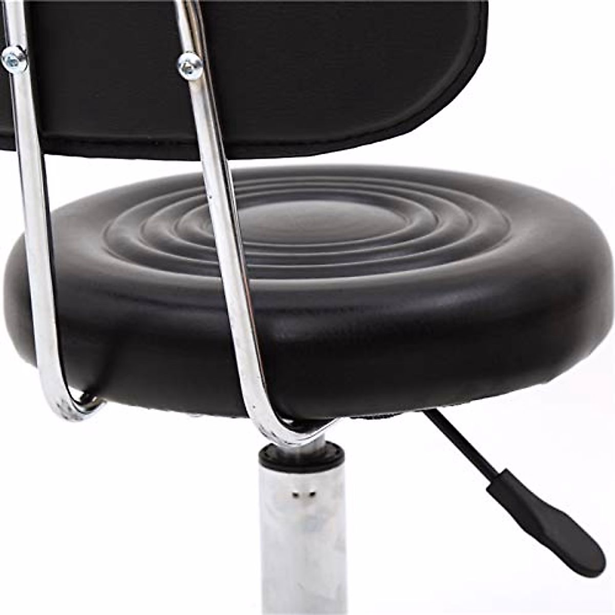 Round Shape Modern Adjustable Salon Stool Rolling Swivel Stool Chair with Back and Foot Rest Saddle Stool Chair for Drafting Work SPA Bar Beauty Massage Dental Clinic Home Office Use Black