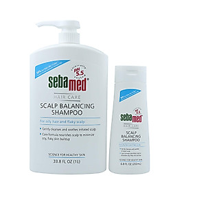 SEBAMED Anti-Dandruff Shampoo - Scalp Balancing Hair Care for Oily Dandruff Prone Scalp (1 Liter with Pump + 200mL)