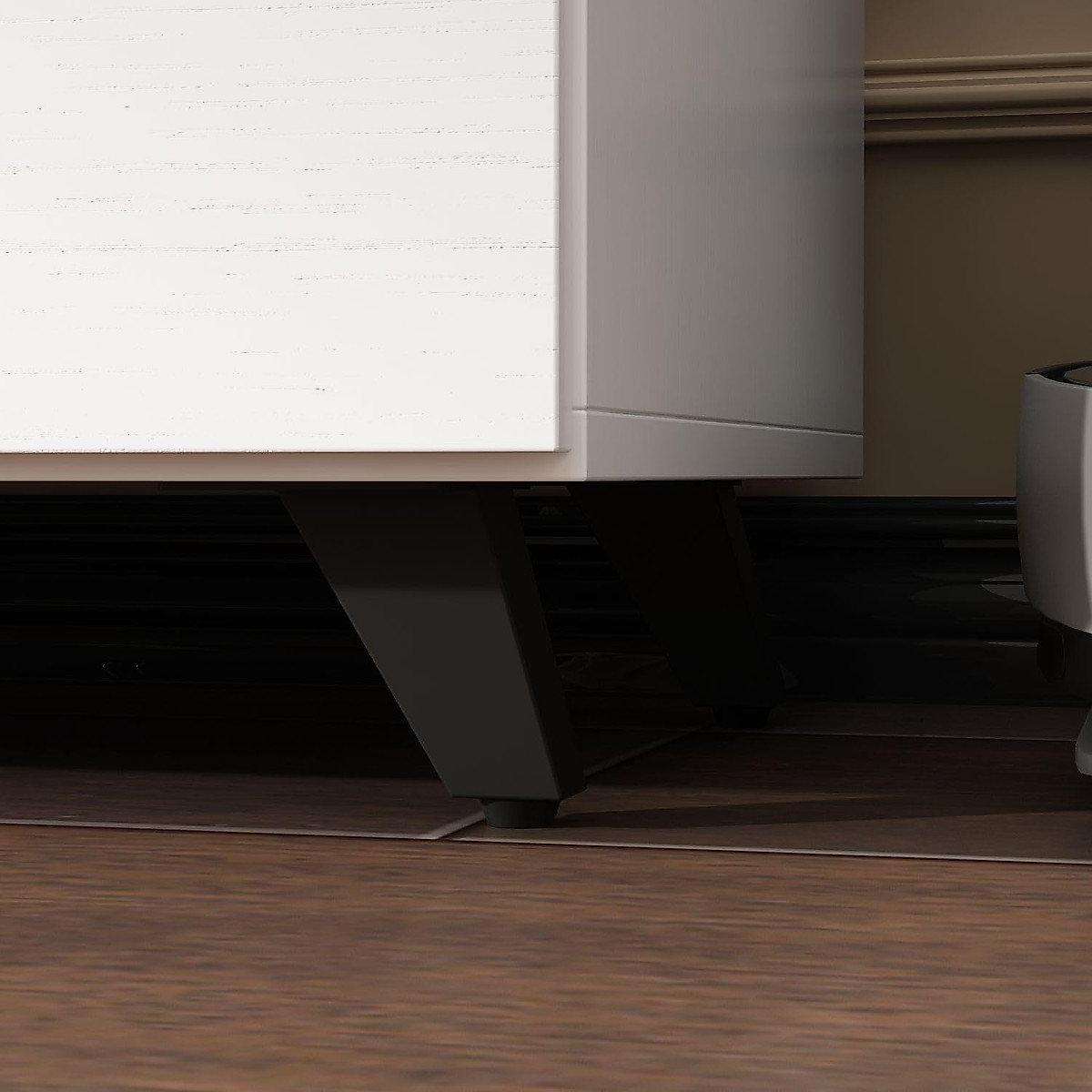 FAMAPY Modern TV Console Extendable Media Console, Adjustable Length, Contemporary Entertainment Center with Drawers and Legs, for Living Room White and Black (95”-133.9”W x 15.2”D x 13.1”H)