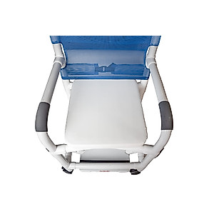 Solid Padded Seat Replacement for Rolling Shower Chair with Drop Arms - Fits Models DL-1 and RL-1