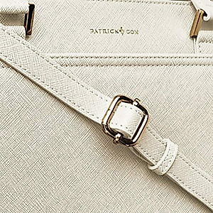 Patrick Cox PXLHKCH2 Tote Bag, Shoulder Bag, Shape, Saffiano Embossed Leather, A4 Just Size, Lightweight, 2-Way, Long Shoulder, White