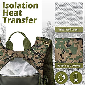 Gelindo Military Tactical Hydration Backpack with 2L Water Bladder Light Weight, MOLLE Tactical Assault Pack for Hiking Biking Running Walking Climbing Outdoor Travel(ACU-Green)