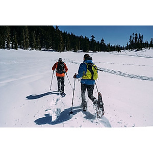 Crescent Moon Yellowstone 24.5 Aluminum Snowshoe (Red): Unisex, Ultralight Trail Snowshoe with Award Winning Single Loop Pull Binding, Aluminum Crampons and Heel Lifts